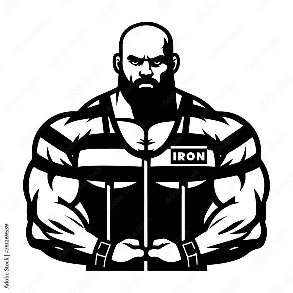 minimal and simple prisoner. Male criminal arrested. Killer man in jail ...