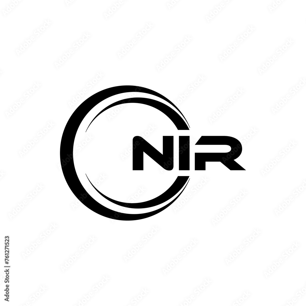 NIR letter logo design with white background in illustrator, cube logo ...