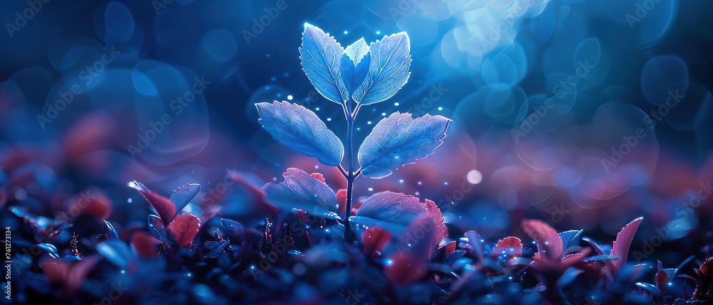 Exotic Plant Life on Planet X, Bioluminescent Foliage, Vibrant and ...