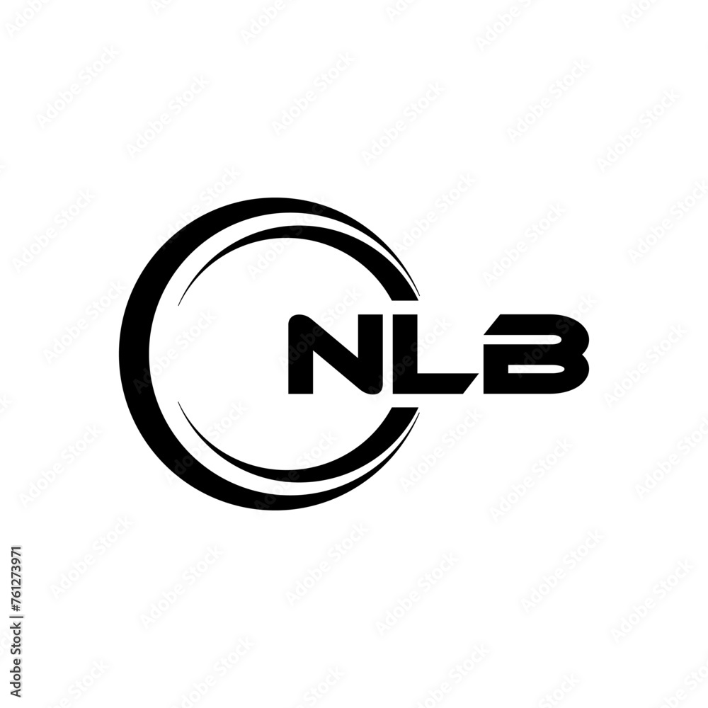 NLB letter logo design with white background in illustrator, cube logo ...