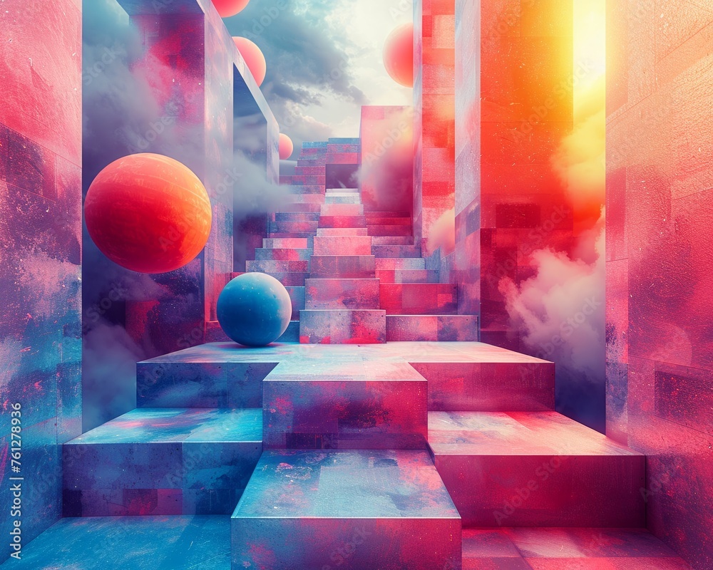 Dynamic Dimensions The blending of 2D and 3D elements Stock ...