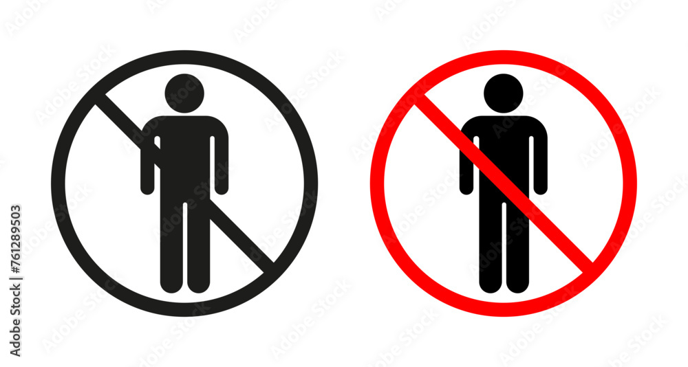 No man sign. male restrict vector symbol. men not allowed icon. man do ...