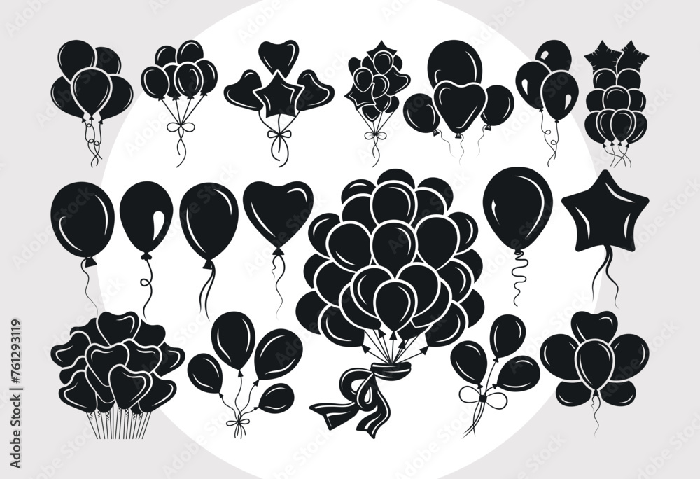 Balloon SVG Bundle, Balloon Silhouette, Birthday Balloons Svg, Balloon ...