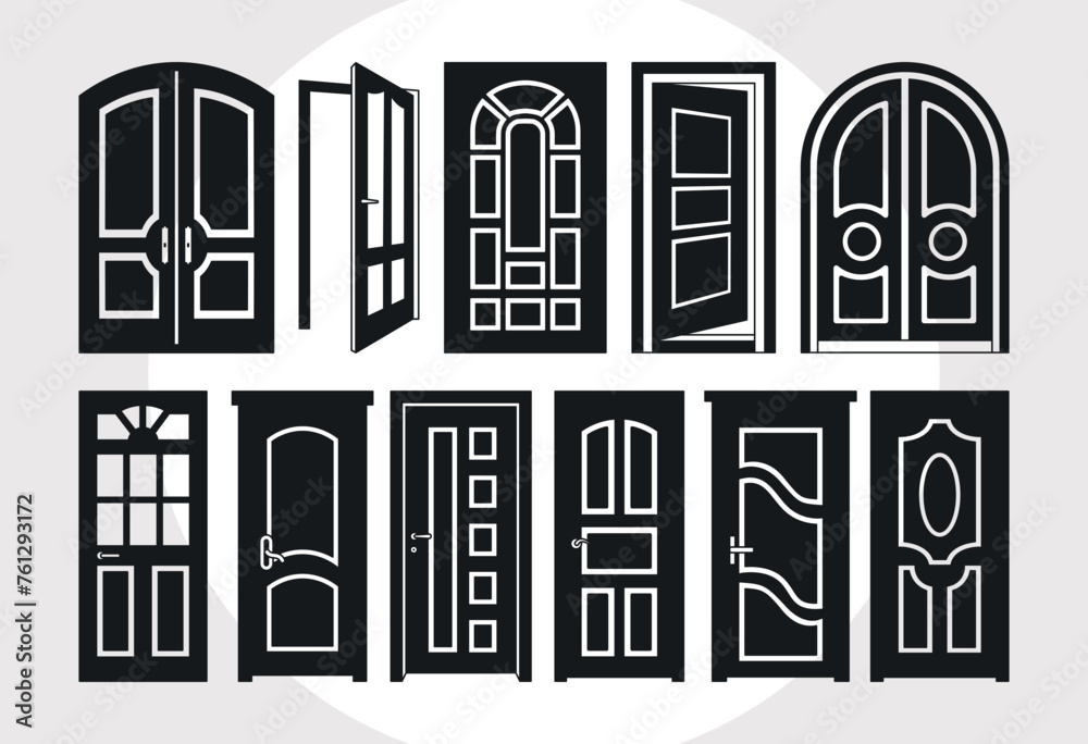 Door SVG Bundle, Door Silhouette, Door Frame Svg, Front Door Svg, House ...