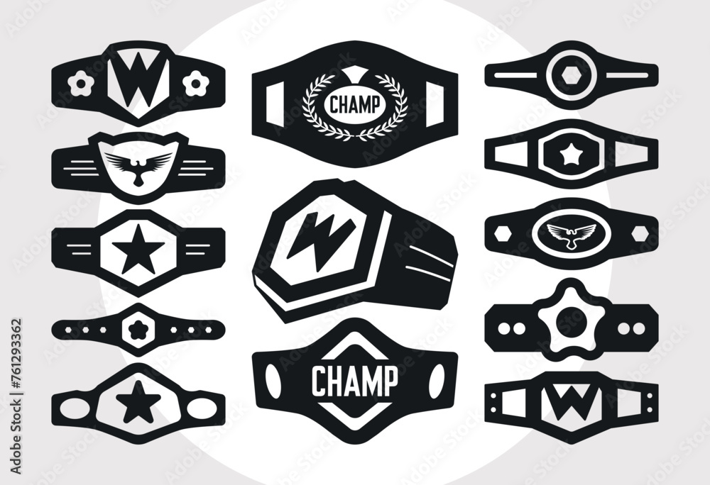 Championship Belt SVG Bundle, Belt Silhouette, Champ Belt Svg, Boxing ...