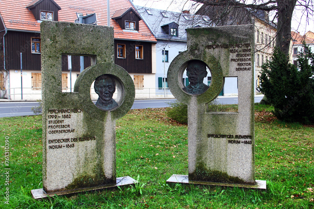 Freiberg, Germany - March 16, 2024: Monument to Ferdinand Reich, a ...