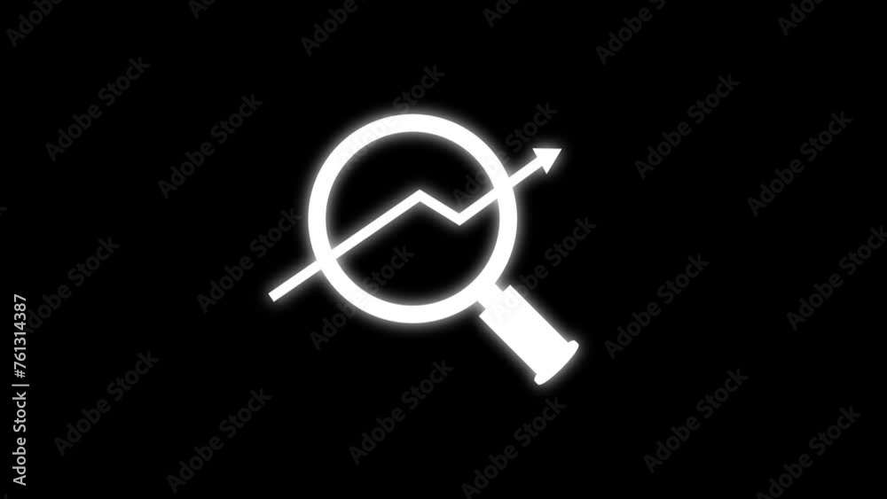 Magnifying glass with data analysis icon, simple design business growth ...