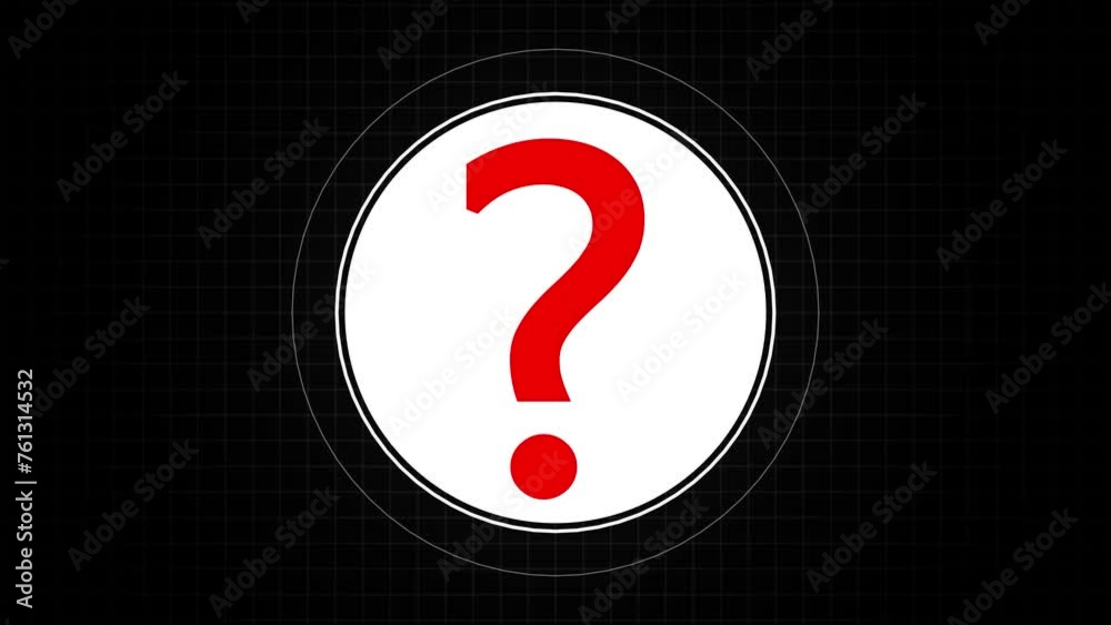 Animated red symbol of question mark. Animation of question mark ...