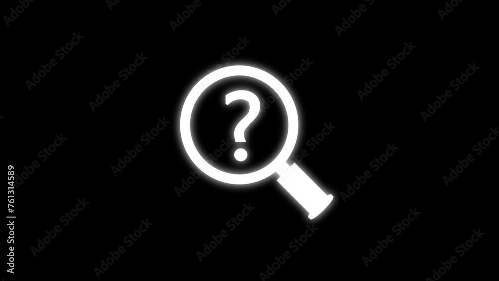 Magnifying glass with question mark Animation. Animation of question ...