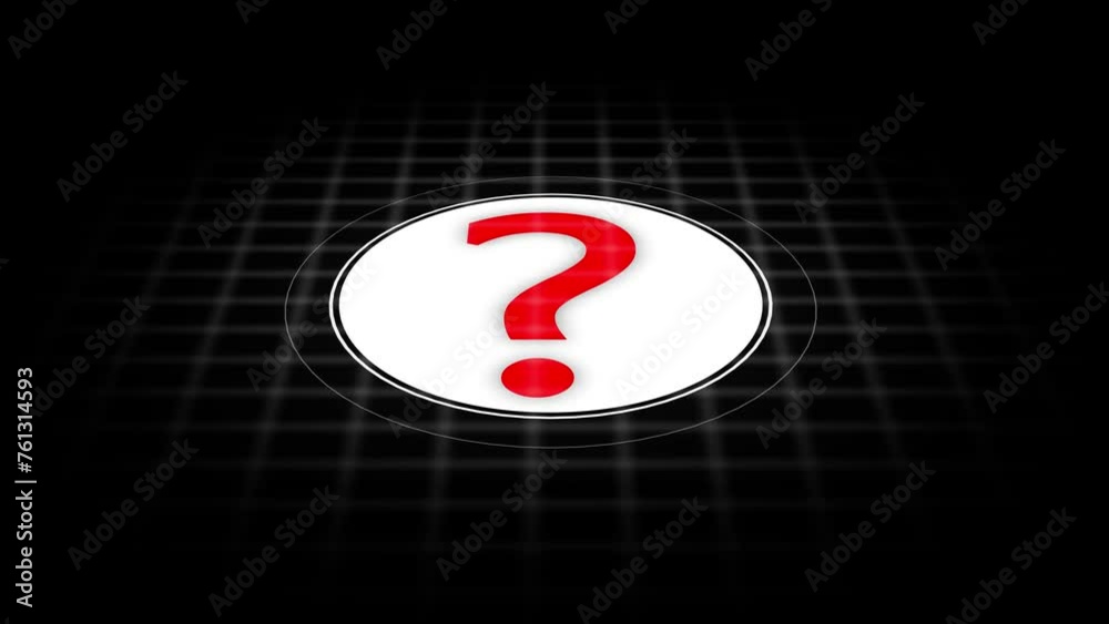 Animated red symbol of question mark. Animation of question mark ...