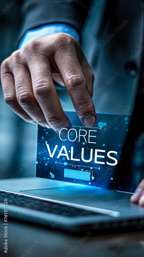 Business Executive Interfacing with a Digital Screen Highlighting Core ... Business Executive Interfacing with a Digital Screen Highlighting Core ...