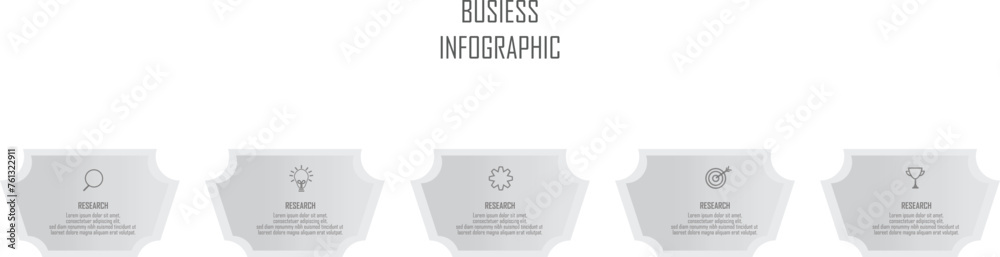 modern Infographic business diagram chart with 5 step data ...