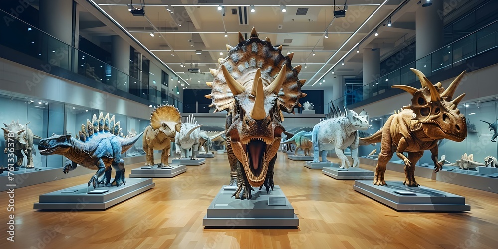 Collection of massive dinosaur sculptures displayed in an impressive ...