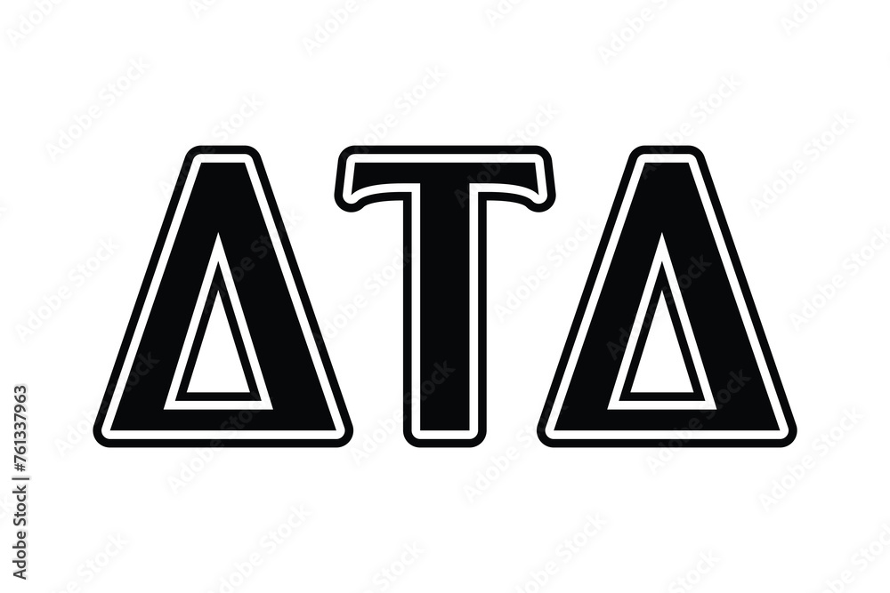 Delta Tau Delta greek letter, ΔΤΔ greek letters, ΔΤΔ Stock Vector ...