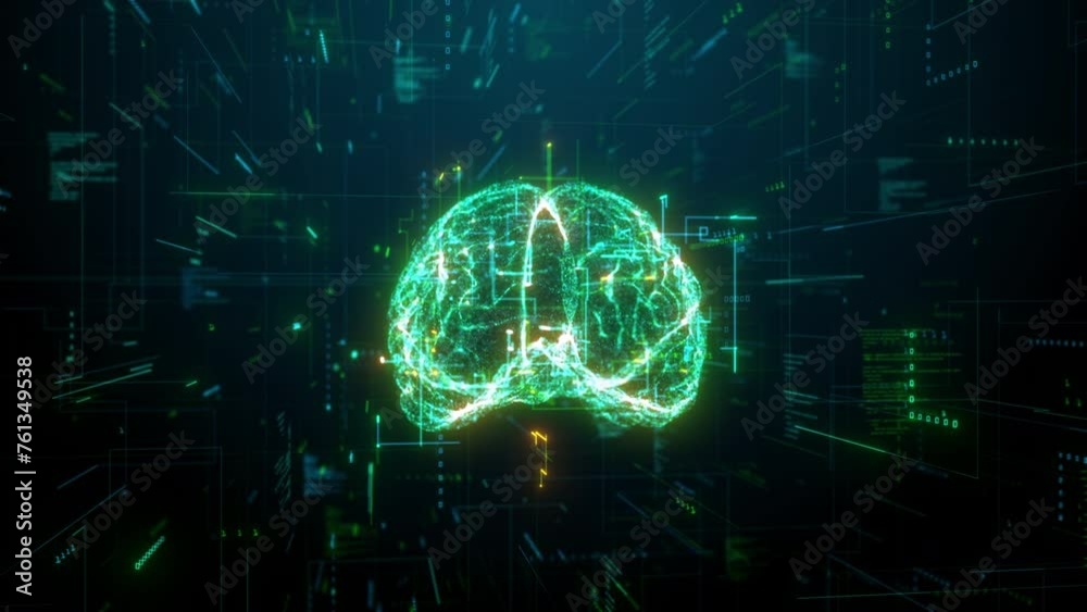 Neural Network Brain Concept in Digital Space, Digital representation ...