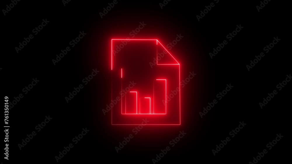 Animated digital file icon. Electronic document line animation. File ...