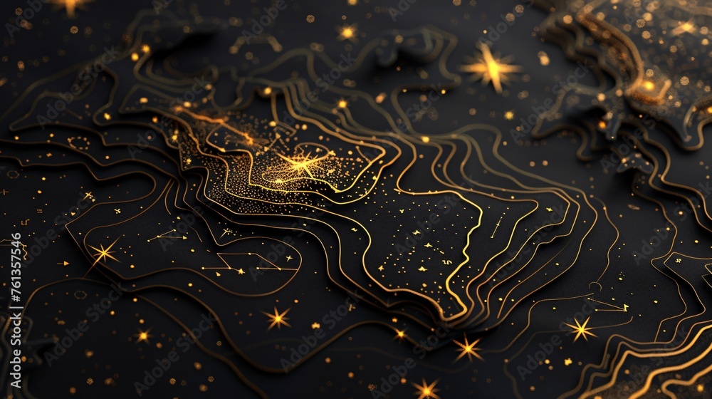 the rich black soft paper with a night sky that shows the location of ...