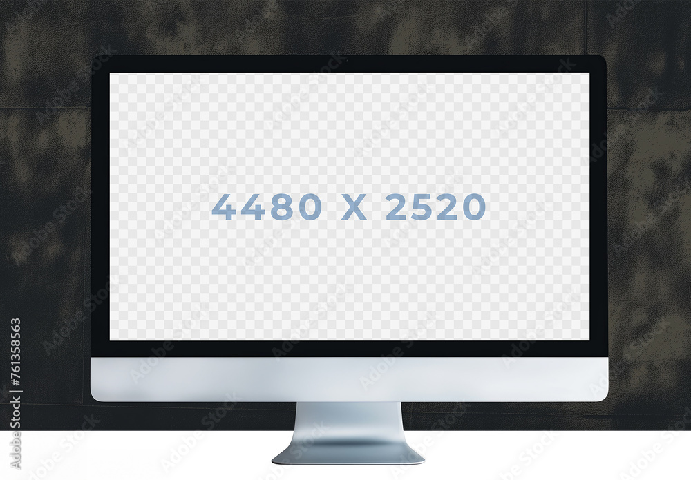Front View Monitor Screen Mockup With Generative ai Stock Template ...