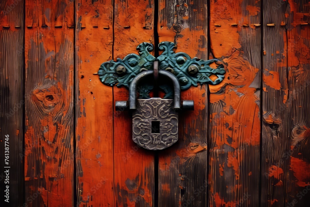 Medieval door lock - antique metal latch with key | historic ...