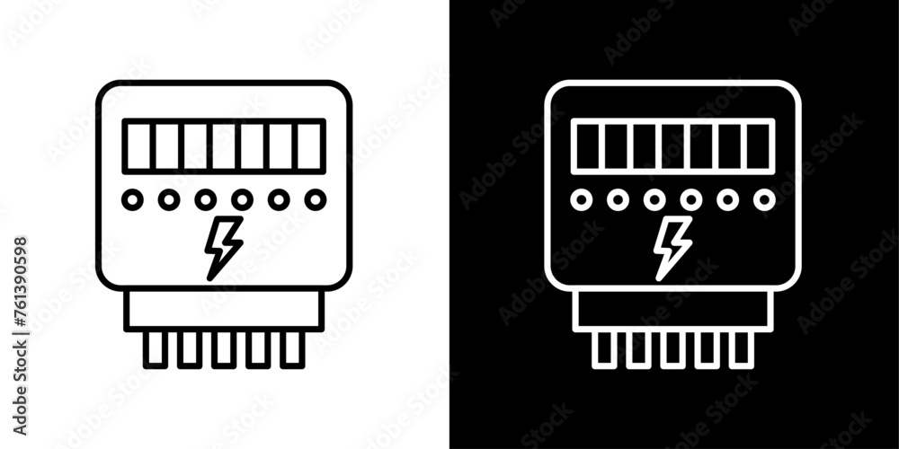 Residential Electricity Meter Icons. Energy Use Monitoring. Utility ...