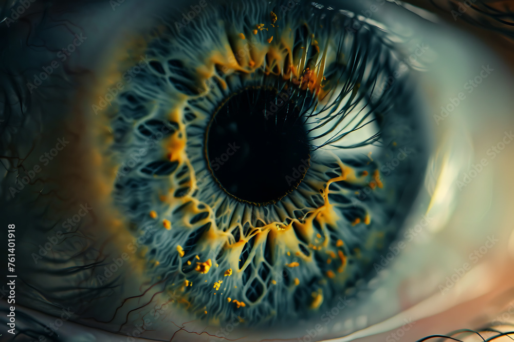 A detailed close-up of a human eyeball, showcasing the intricate beauty ...
