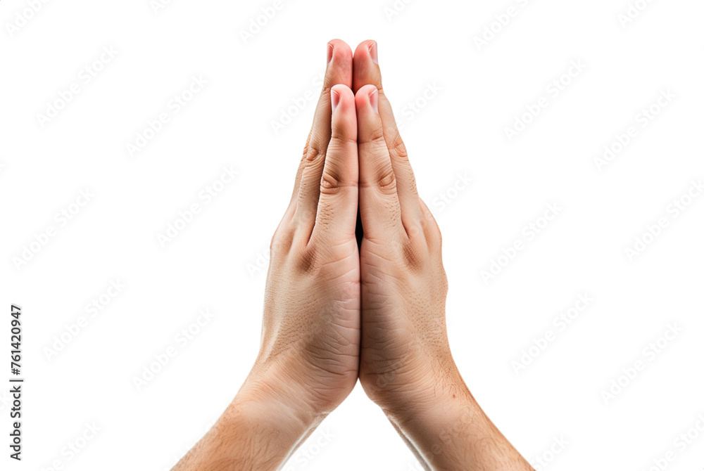Young man Praying hands. Transparent background PNG. Clasped hands in ...