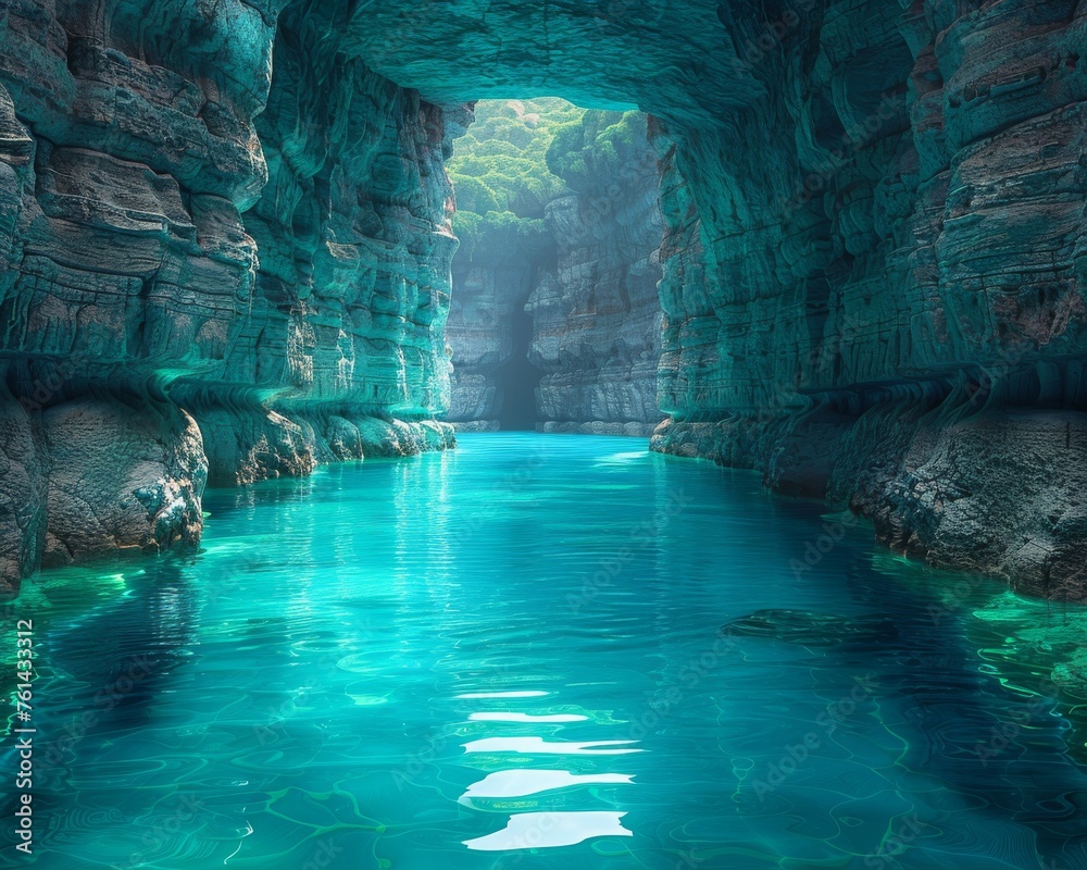 Undersea limestone caves azure pools Stock Photo | Adobe Stock