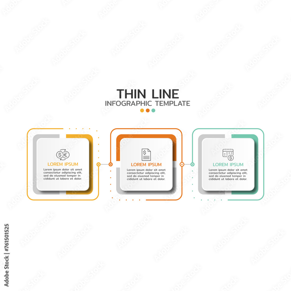 Vector infographic design template with icons. Business concept with 3 ...