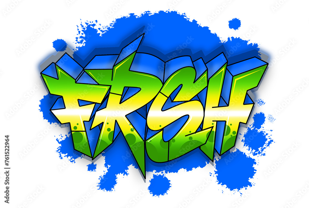 frsh word oldschool letter serif legible graffiti 3d 2d handstyle ...