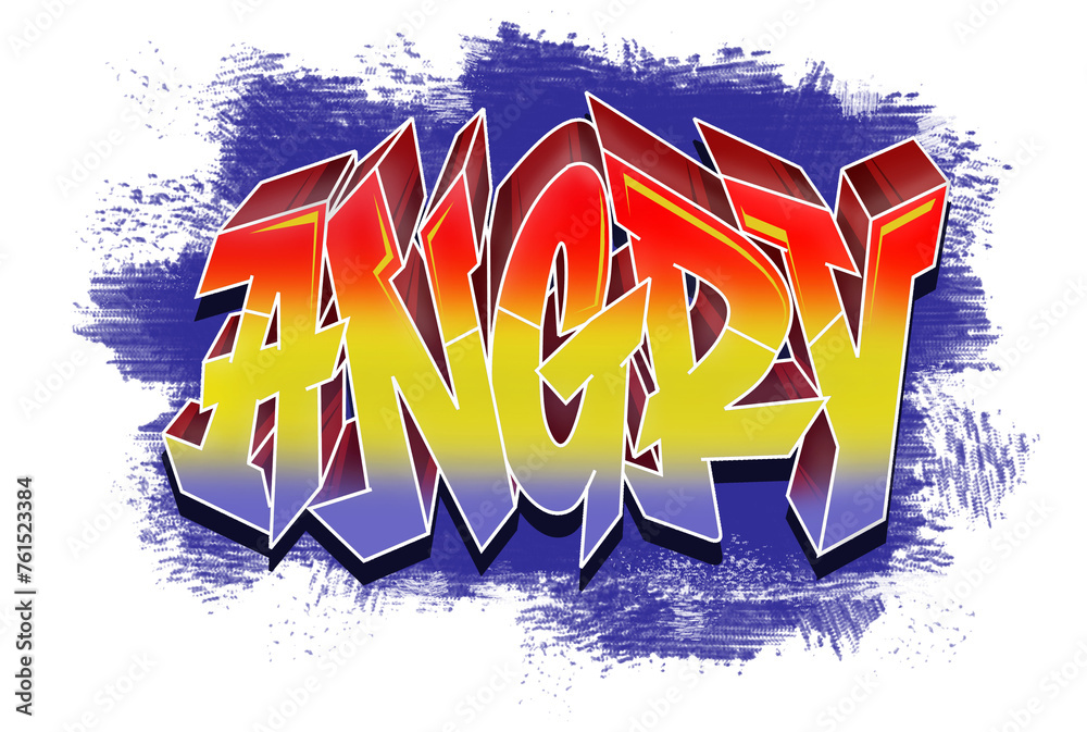 angry word oldschool letter serif legible graffiti 3d 2d handstyle ...