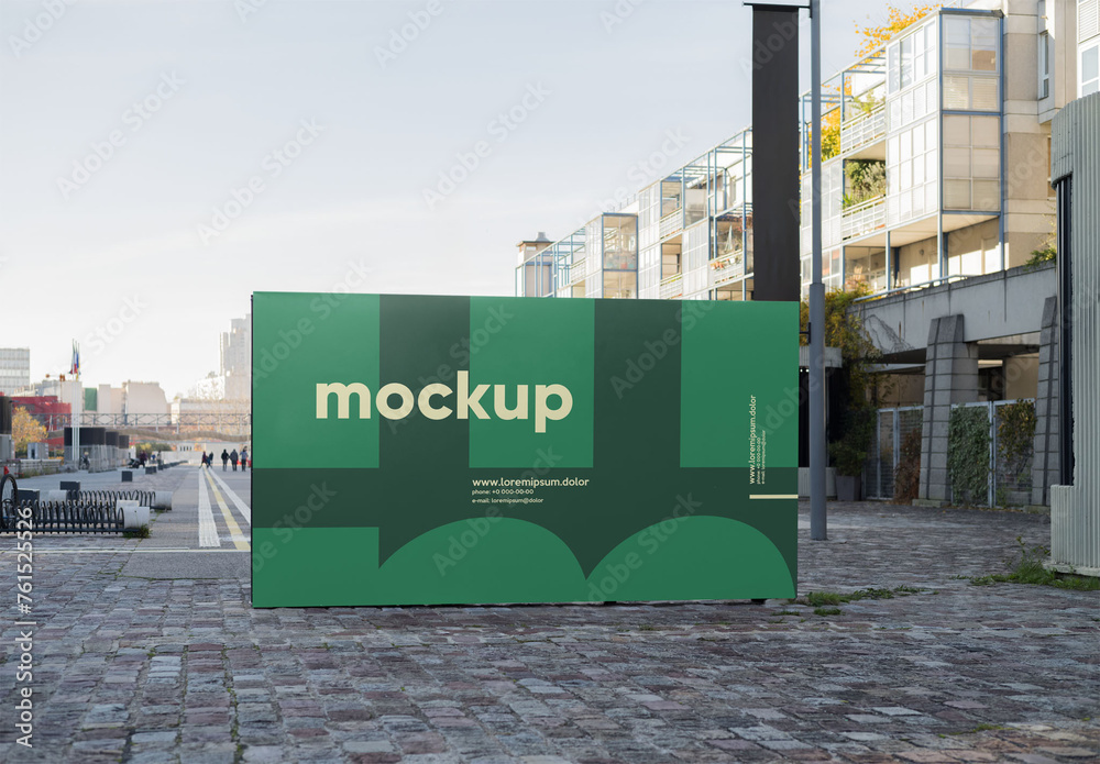 Mockup of customizable horizontal advertisement Stock Template | Adobe ...