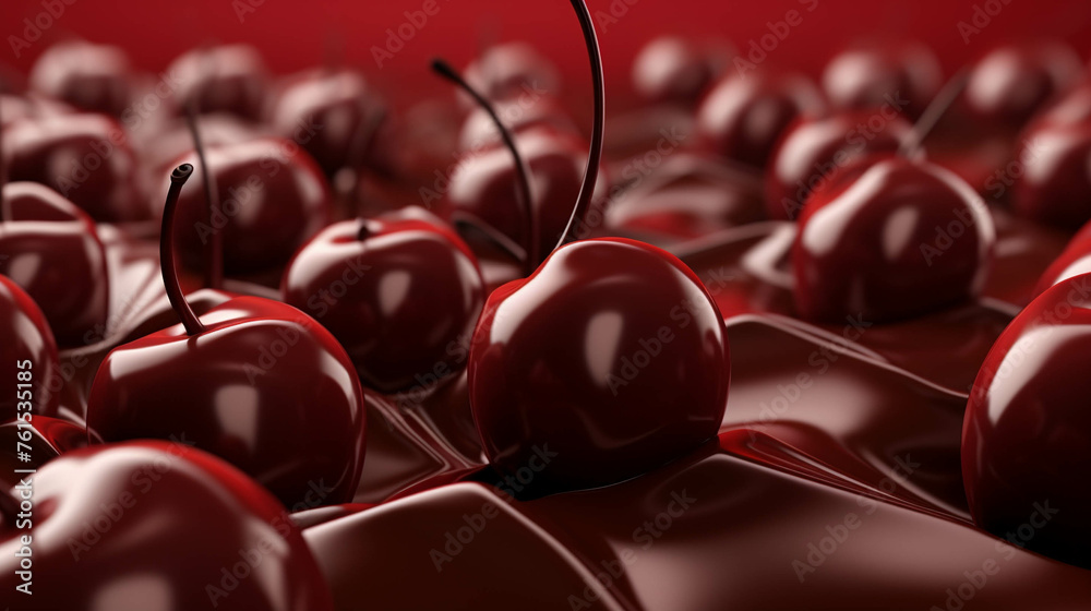 Chocolate Covered Cherry 3d Advertisement Banner Generative AI. Stock ...