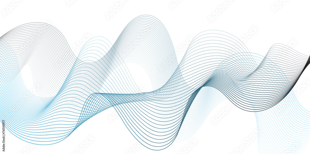 Abstract blue futuristic blend waves lines technology background and ...