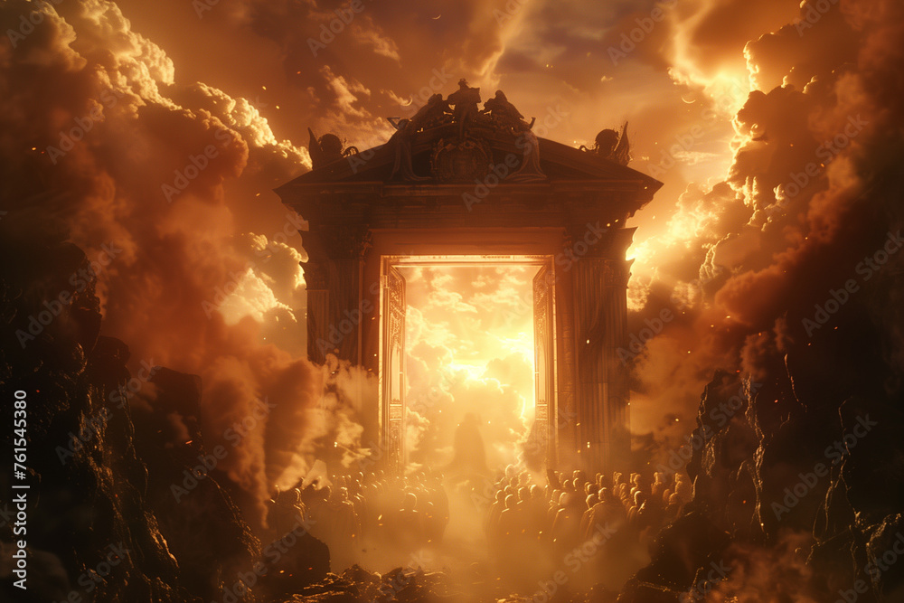 gates of heaven flung wide open, welcoming the chosen few into eternal ...