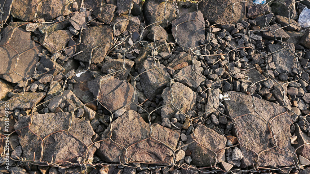 Wire stone texture background. Gravel stone texture. Stone arrangement ...