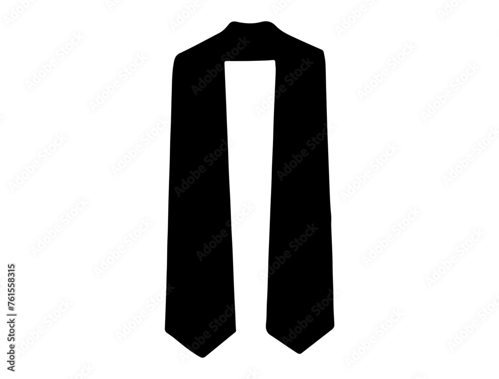 Graduation stole silhouette vector art white background Stock Vector ...