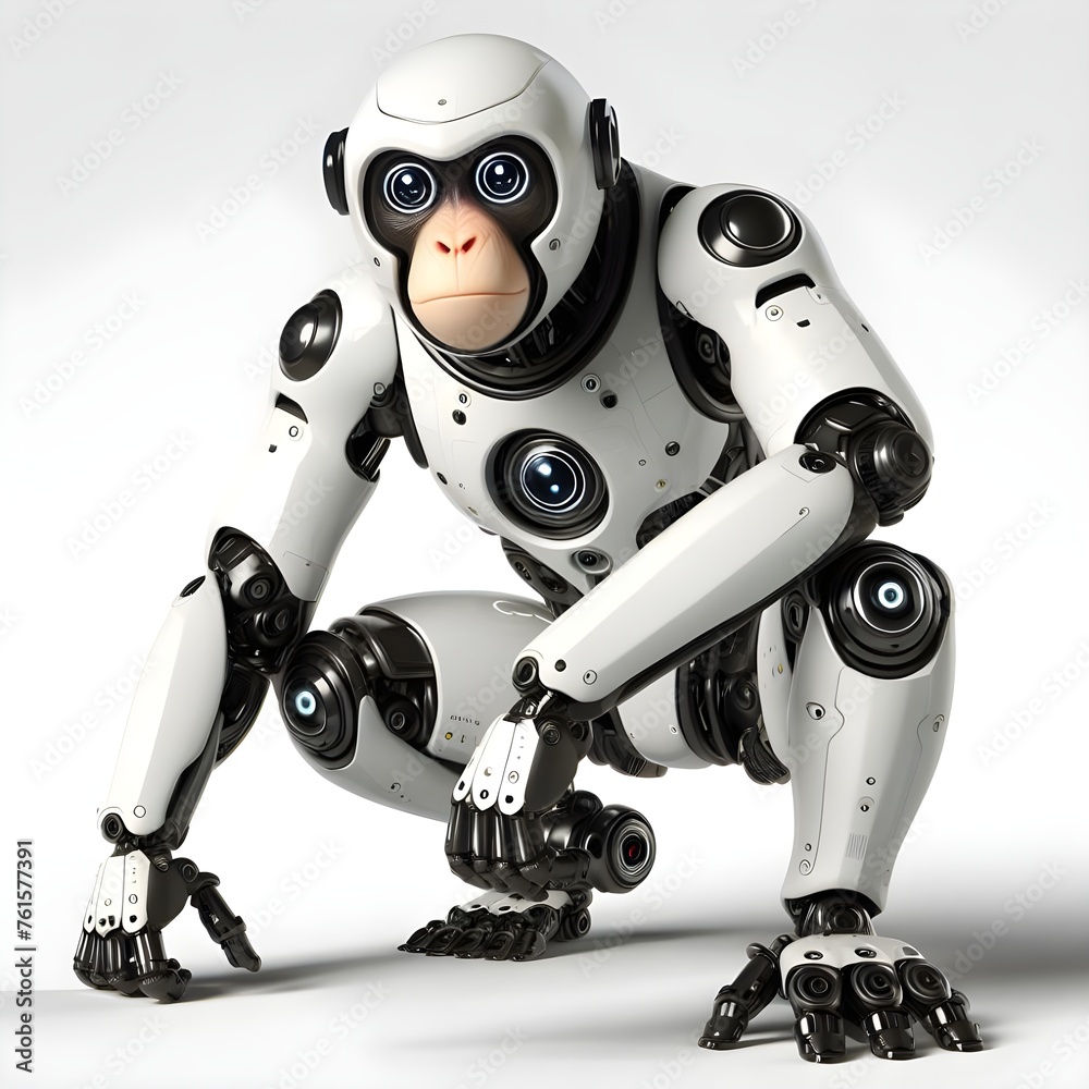 AI GENERATES 3D FUTURISTIC APE SIMPANSE MONKEY PRIMATES HUMANOID SMART ...