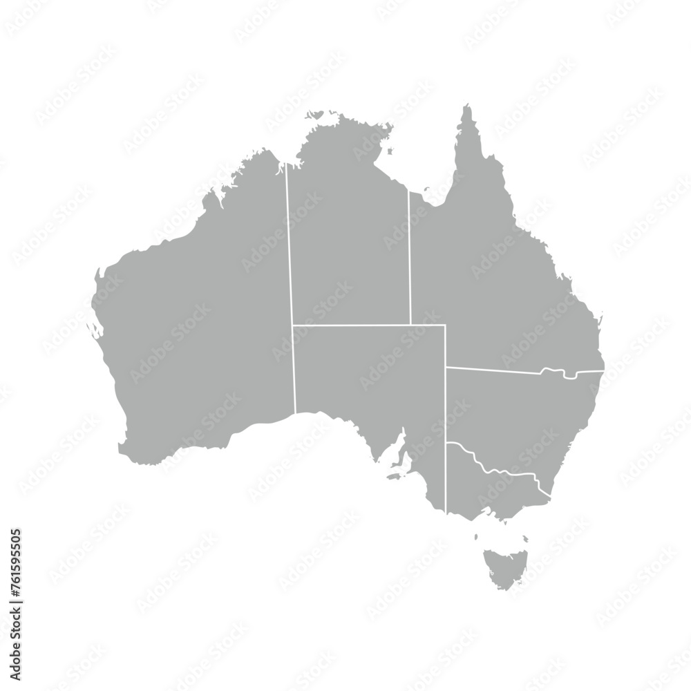 Australia Map with States Vector Png Transparent Background Stock ...
