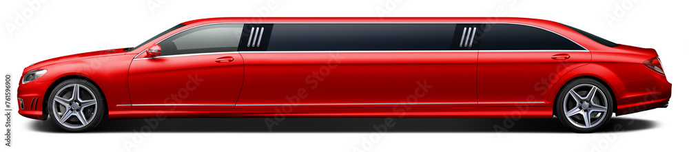 Modern red limousine on a transparent background in png format. Stock ...