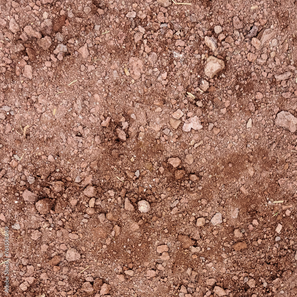 Textura de arena y rocas rojiza de área de construcción para usar en ...