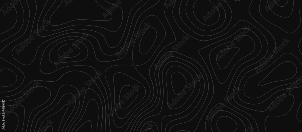 Abstract outline topographic contour map background. Dark texture ...
