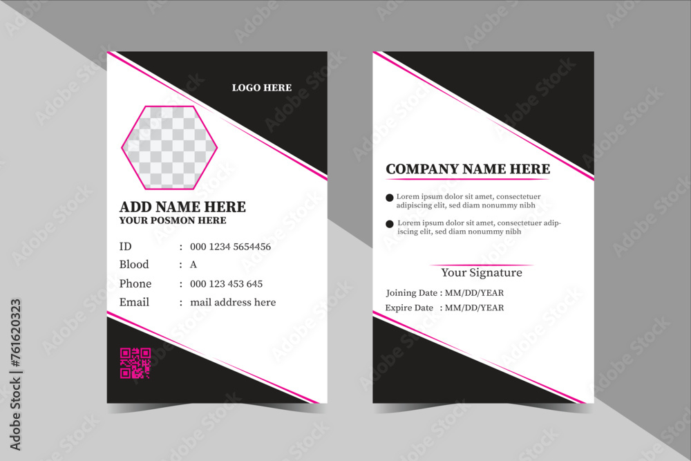 ID card design, creative ID card design for company employee ...
