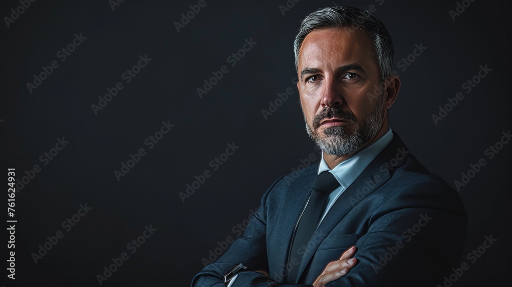 A male business leader photographed in a decisive pose projecting ...