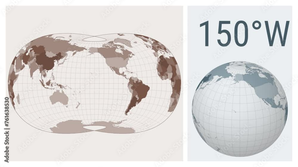 World Map Animation Laskowski Tri Optimal Projection Colored Countries Style Animated World