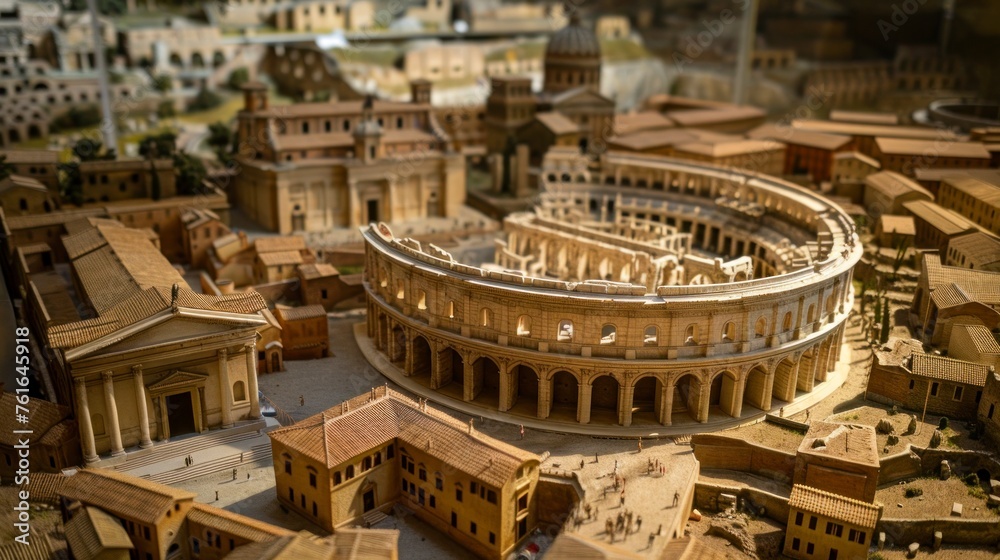 model of the ancient Roman coliseum in a real museum in high resolution ...
