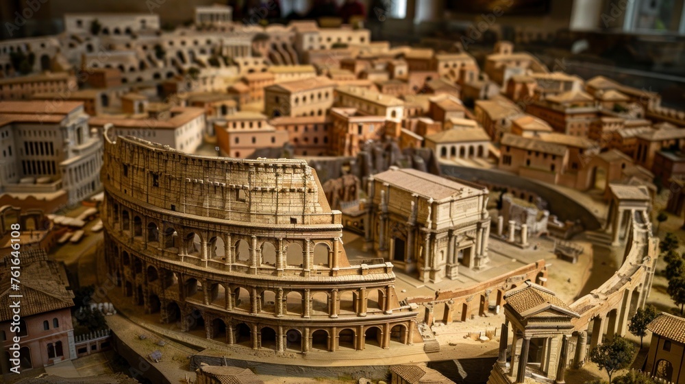 model of the ancient Roman coliseum in a real museum in high resolution ...