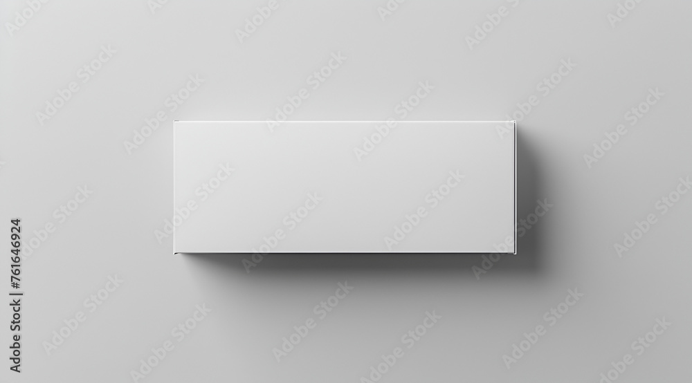 White horizontal rectangle blank box from top side far angle, Blank ...