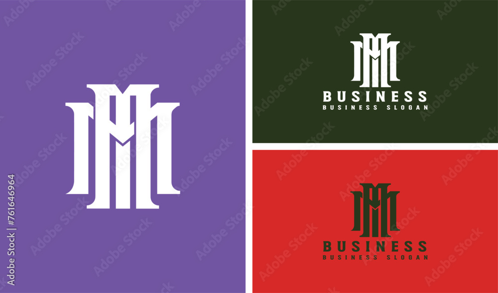 Elegant simple minimal luxury san serif font alphabet double letter MM ...