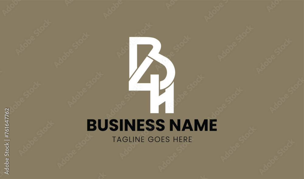 BH4 letter design logo logotype concept with san serif font and elegant ...