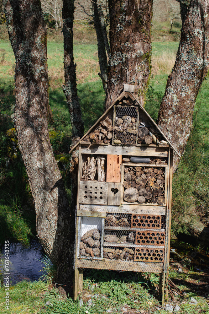 Insect hotel made from recycled material. hotel for pollinating insects ...